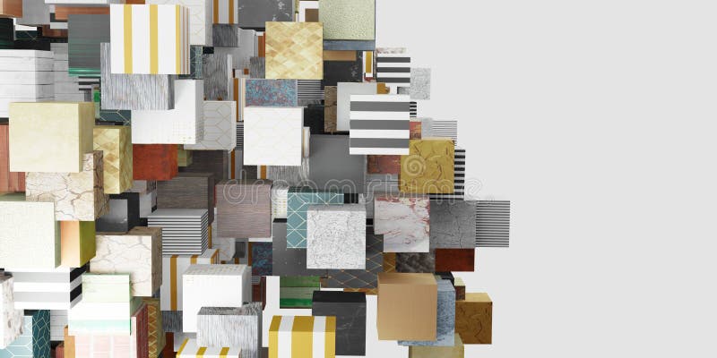 Multi Surface Cube Random Distribution Background 3D Illustration Stock ...