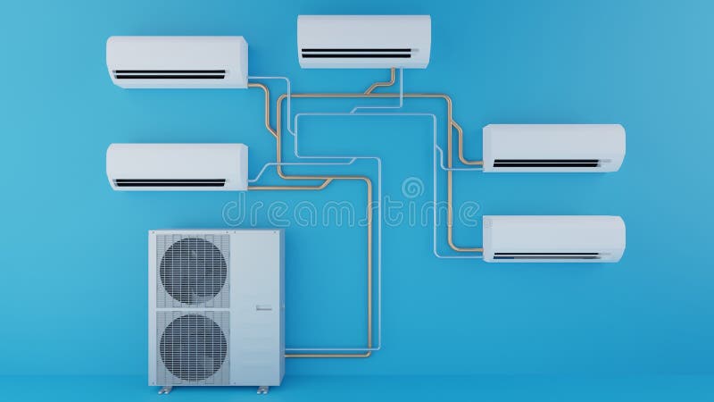 Multi-system Air Conditioner One Outdoor Unit and Several Indoor Units ...