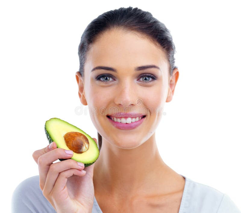 The Multi Talented Avocado. Studio Portrait of a Beautiful Woman ...