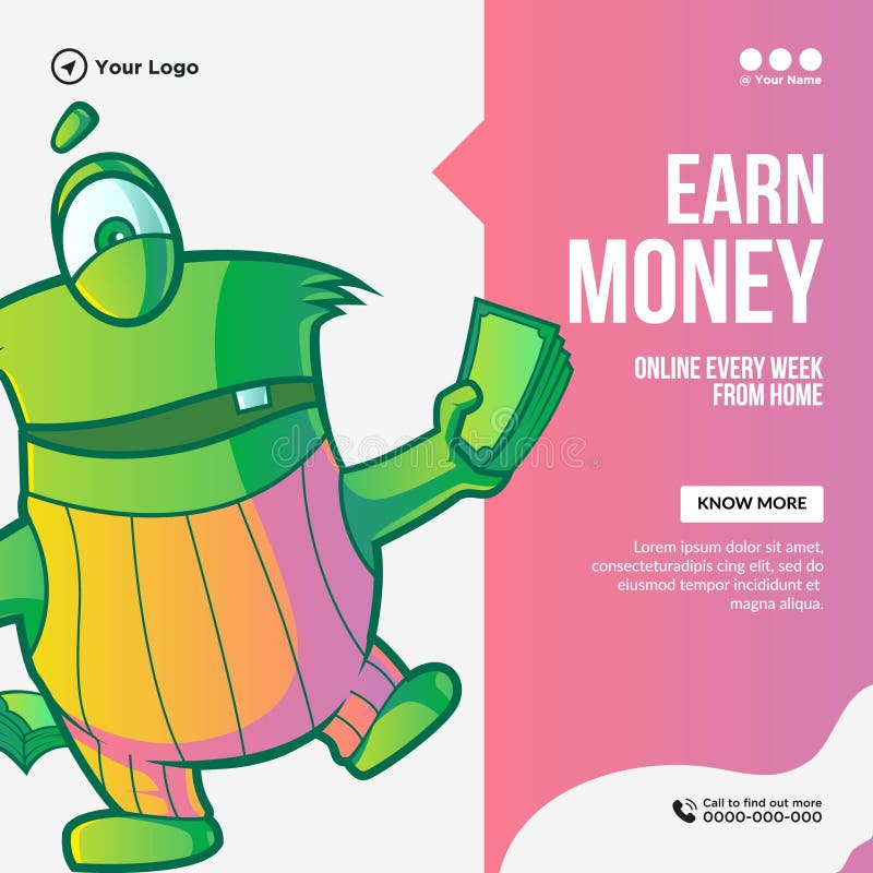Banner Design of Earn Money Online Every Week Stock Vector ...