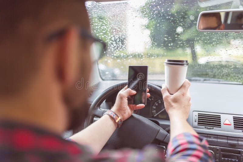 Multi-task Driver is Not a Good Idea Stock Image - Image of copy ...
