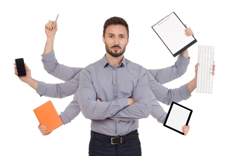 Multi-tasking stock photo. Image of person, businessman - 66377072