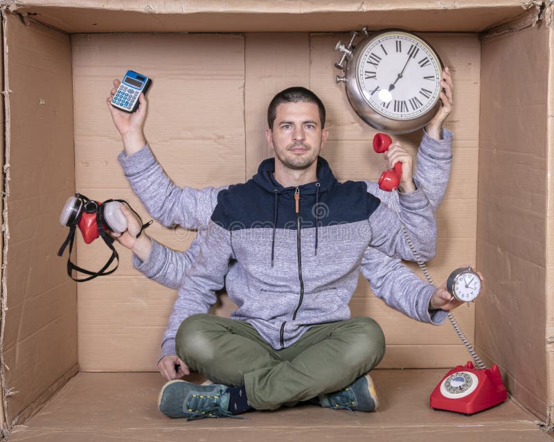 Handsome Businessman Multitasking Multi Skill Stock Photos - Free ...