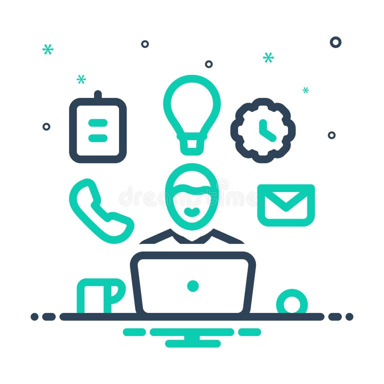 Mix Icon for Multi Tasking, Multi and Idea Stock Vector - Illustration ...