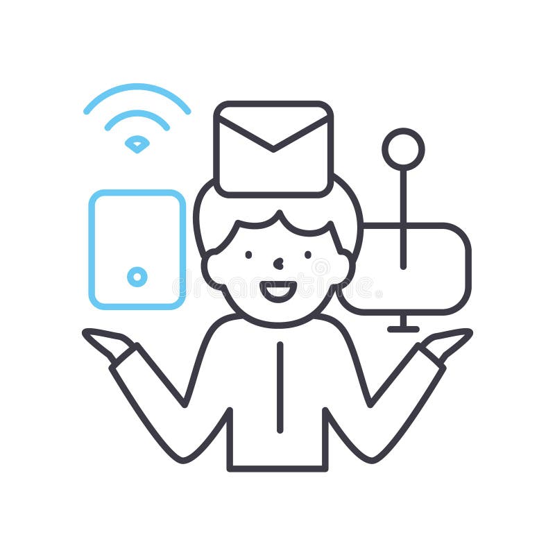 Multi Tasking Line Icon, Outline Symbol, Vector Illustration, Concept ...