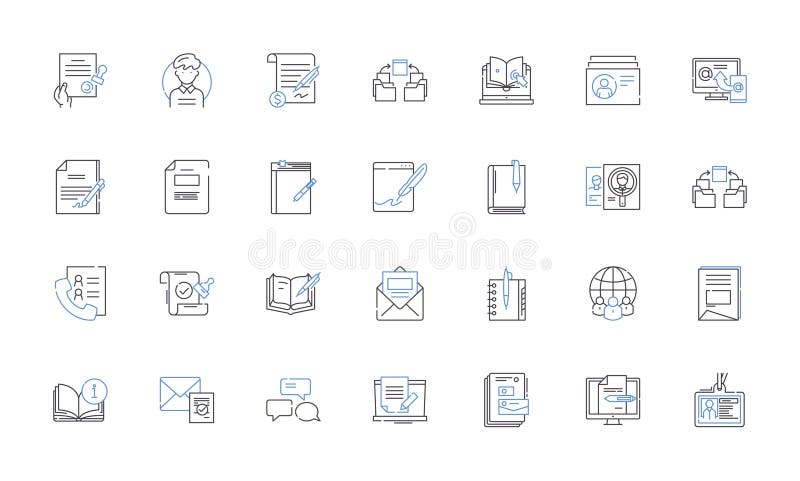 Time Management Line Icons Collection Goal Setting Task Scheduling Project Planning