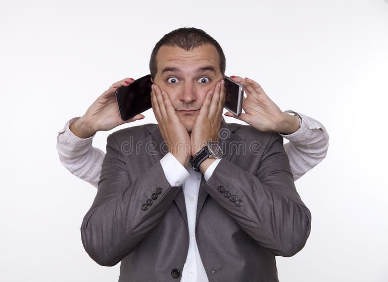 Multi-Tasking with a Mobile Phones Stock Image - Image of mobile ...