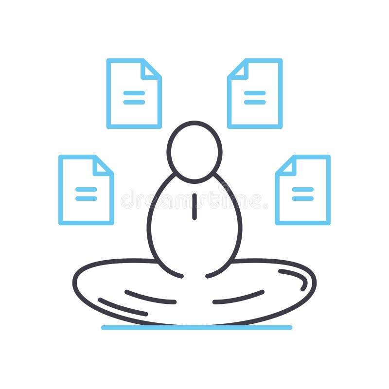 Multi Tasking Problems Line Icon, Outline Symbol, Vector Illustration ...