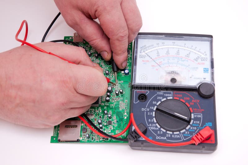 Multi tester stock image. Image of hand, electrical, resistance - 13750723