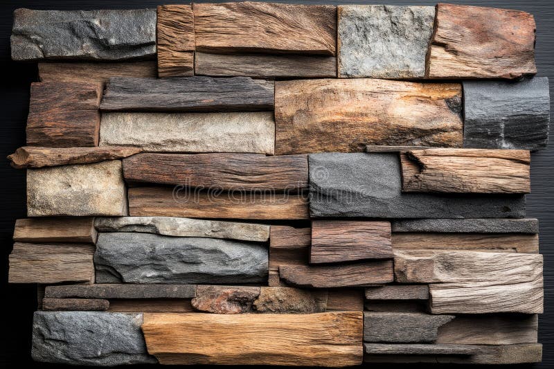 Stone & Wood Wall stock illustration. Illustration of decorative ...