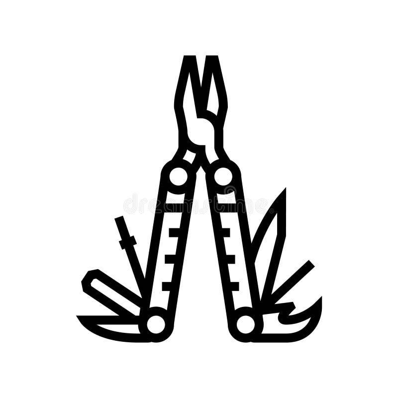 Multi Tool Titanium Line Icon Vector Illustration Stock Vector ...