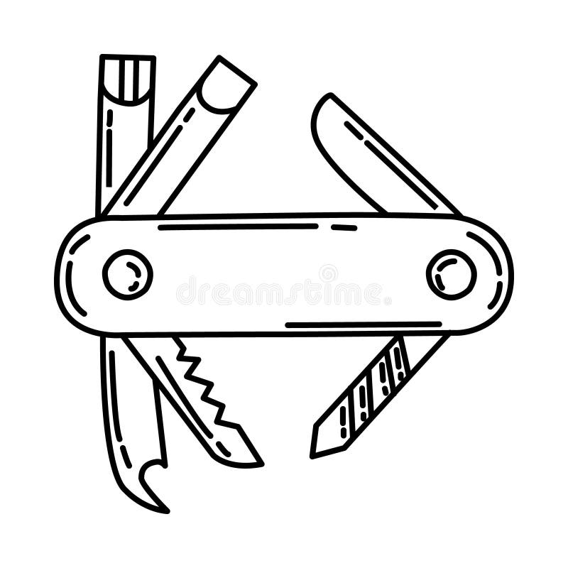 Multi Toolkit Icon. Doodle Hand Drawn or Outline Icon Style Stock ...