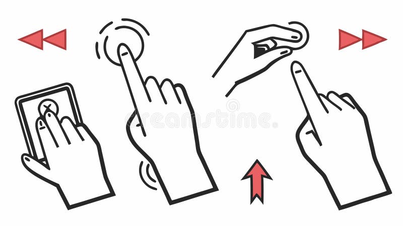 Multi-touch Gestures on a Tablet, User Interface Interaction, Vector Design Generative AI Stock ...