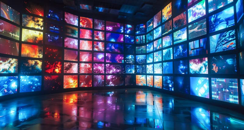 Multi-TV Video Wall with Multiple Displays Mounted. Future of ...