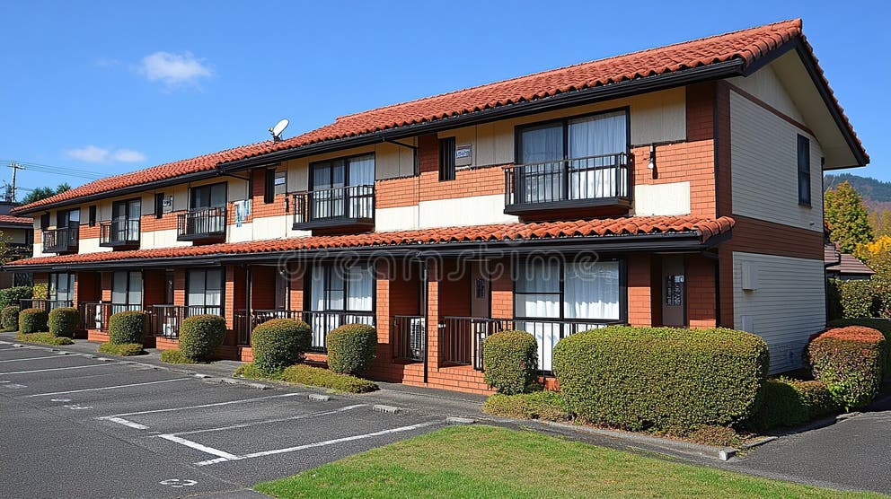 Multi-unit Residential Buildings with Parking Stock Illustration ...