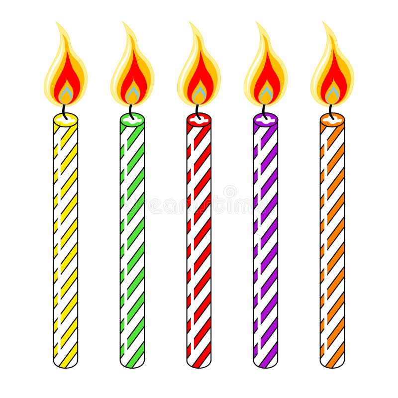 Multi Velas Coloridas Do Aniversário Ilustração do Vetor - Ilustração ...