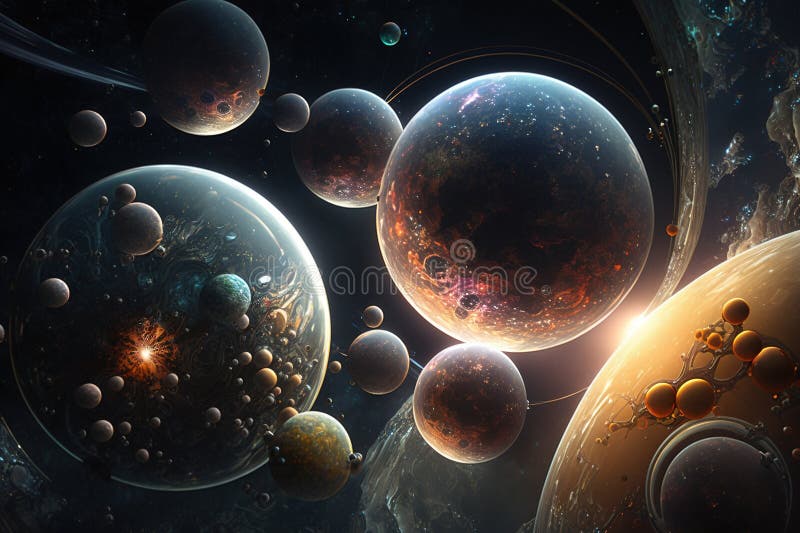 Multi Verse Concept.Multiple Universe Stock Illustration - Illustration ...
