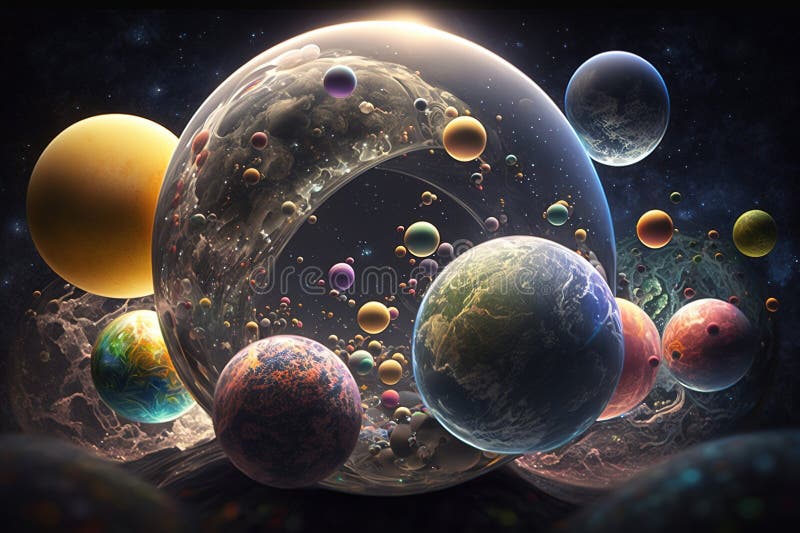 Multi Verse Concept.Multiple Universe Stock Illustration - Illustration ...