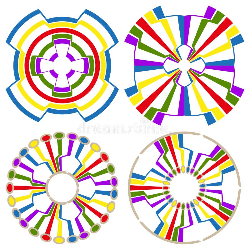 Multi Wheel Set. Color Segment Vector. Circular Chart Motif. Analytical ...