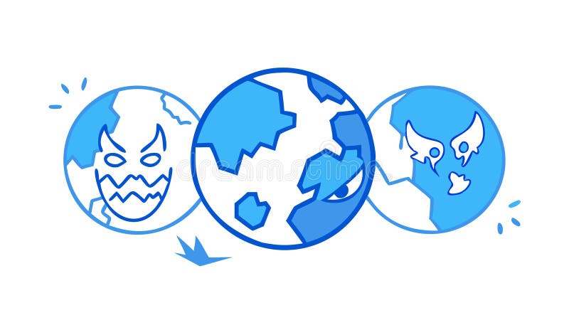 Multi-World Concept Icon: Parallel Universes Earth Variations, Vector ...