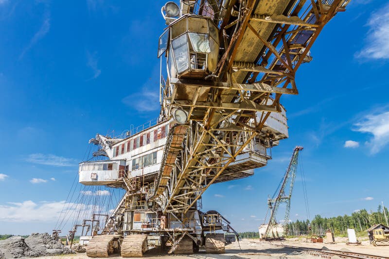 Giant Stacker. Bucket Chain Excavator in a Sand Quarry Stock Photo ...
