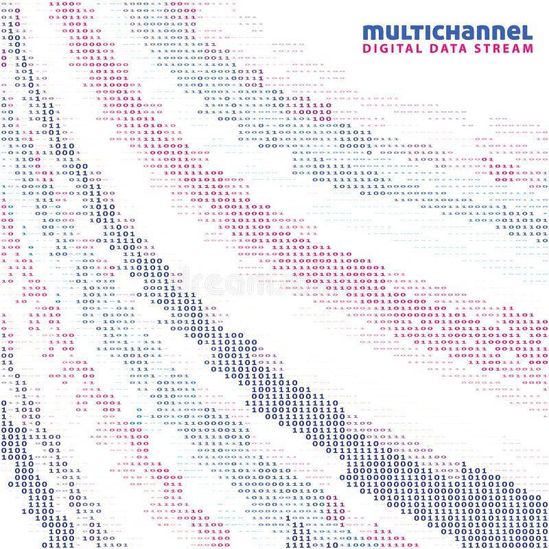 Multichannel Digital Data Stream. Vector Pattern with Binary Code Stock Vector - Illustration of ...