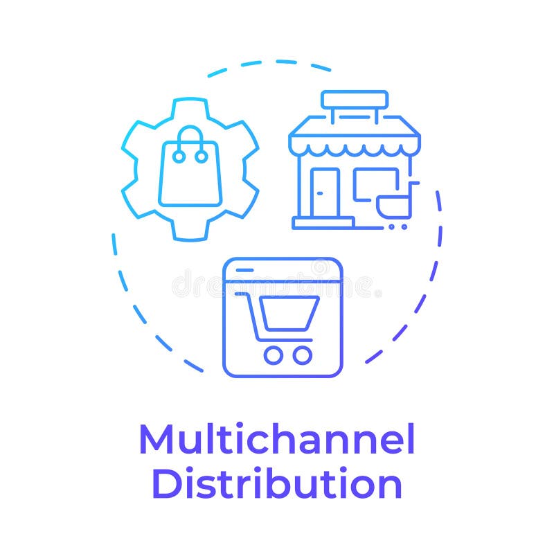 Multichannel Distribution Blue Gradient Concept Icon Stock Illustration ...