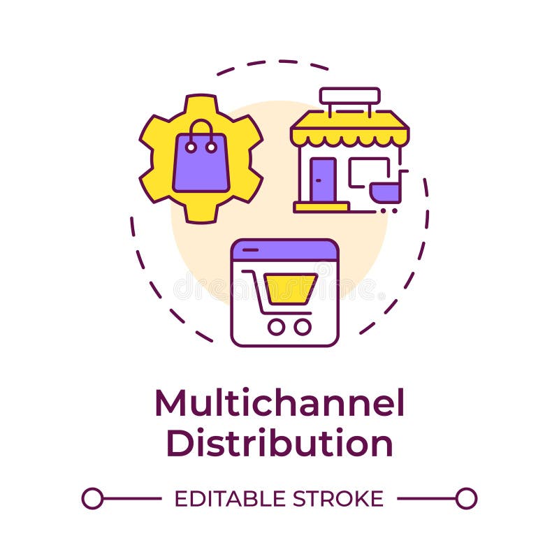 Multichannel Distribution Multi Color Concept Icon Stock Vector ...
