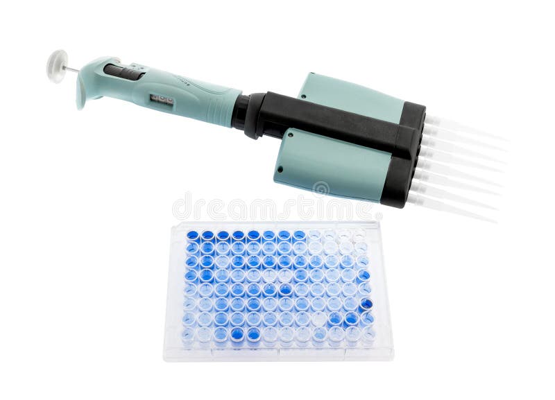 Multichannel Pipette Test Sample on 96 Wells Plate Stock Image - Image ...