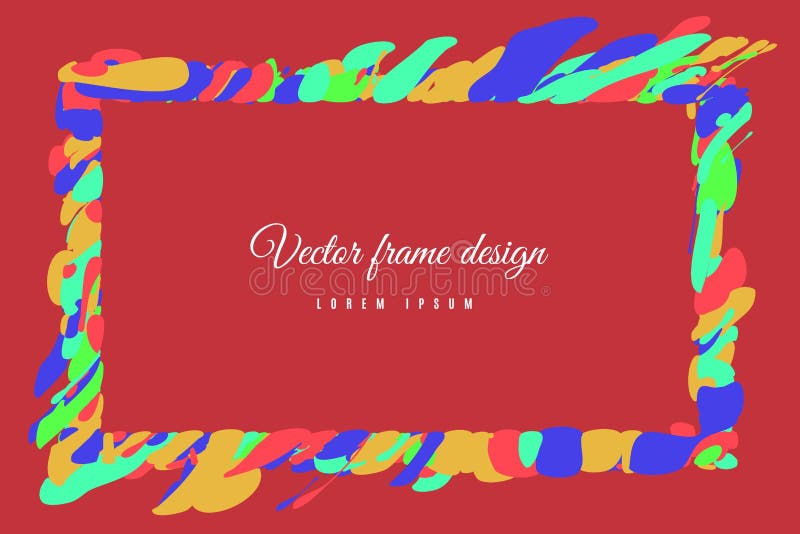 Multicolor Abstract Art Wave Background Frame. Decoration Stock Vector ...