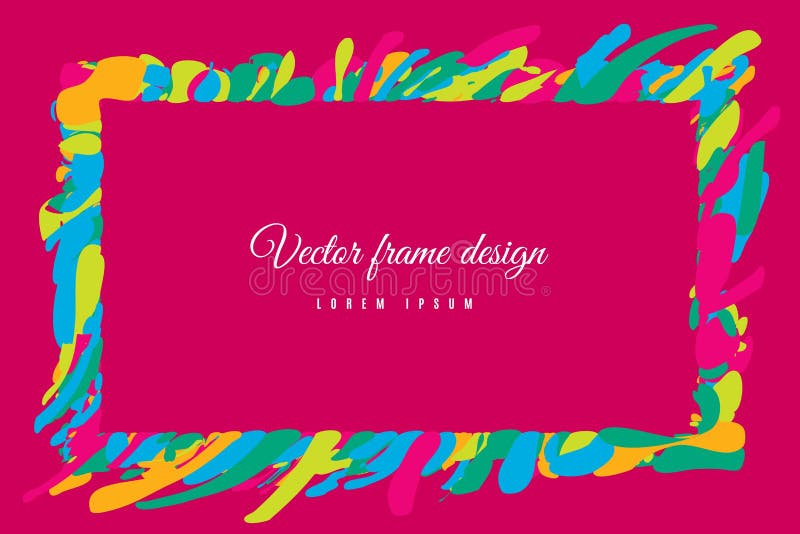 Multicolor Abstract Art Wave Background Frame. Flow Element Stock ...