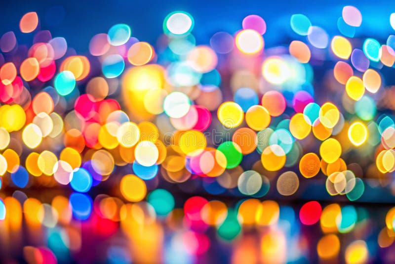 Multicolor Abstract Background with Urban Lights Stock Illustration ...