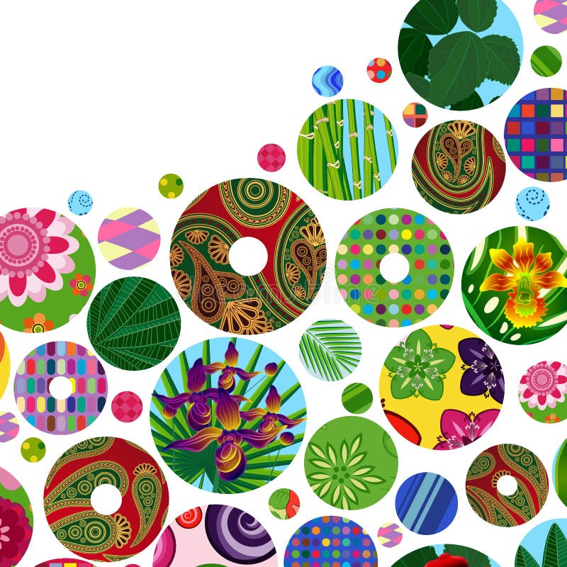 Multicolor Abstract Bright Background with Ornamental Circles. Stock ...