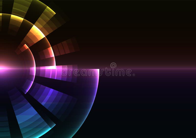 Circle Digital Pixel Abstract Background Stock Vector - Illustration of ...