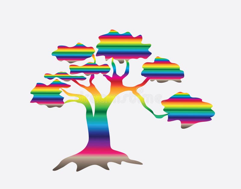 Multicolor abstract tree stock vector. Illustration of artwork - 15322235