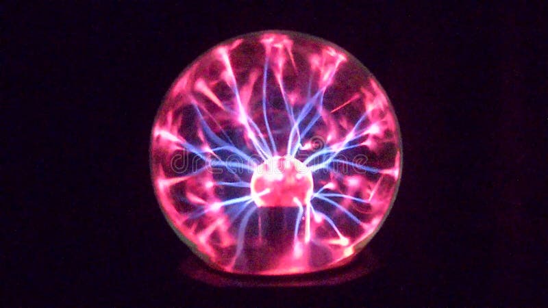 Plasma Ball with Rays of Sparks on the Screen Stock Video - Video of ...