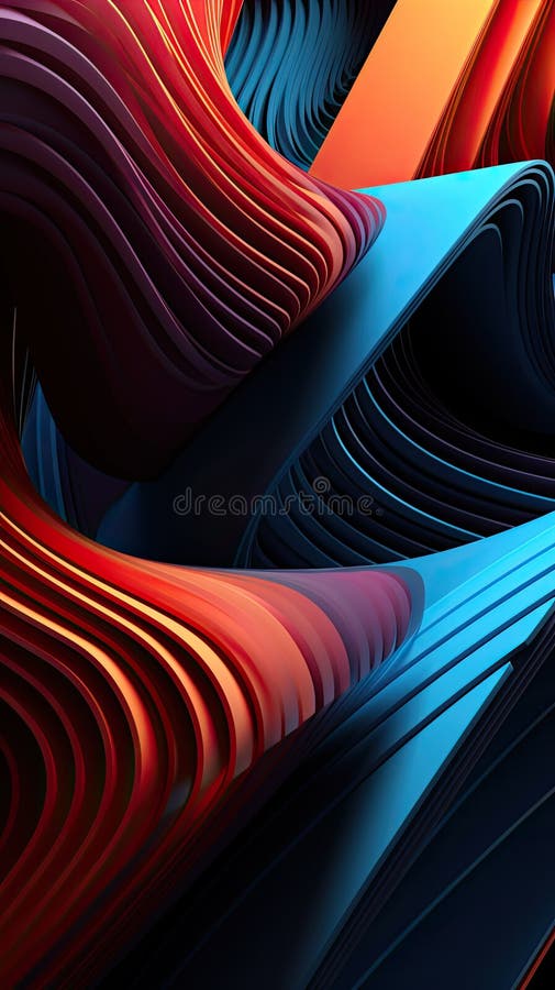 Multicolor Background Consisting of 3D Lines, Waves, Flows, Vertical ...