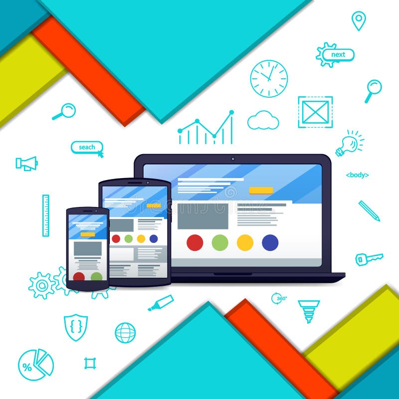 Multicolor Background Unusual Modern Material Design. Web Design Stock ...