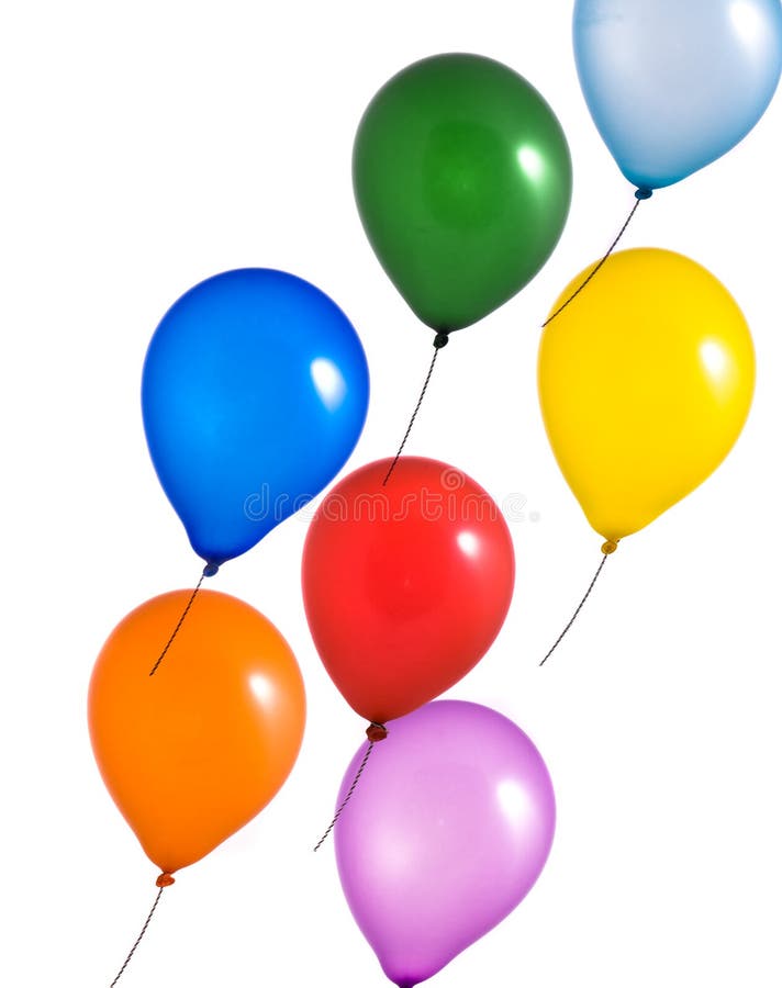 Assorted Balloons on a White Background Stock Photo - Image of balloons ...