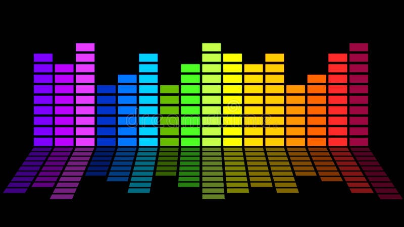 Multicolor Bar Chart Rainbow Colors of Several Segments with Reflection ...