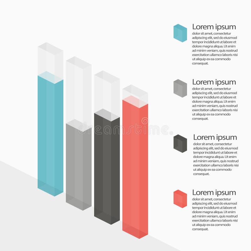 Multicolor Bar Chart with Transparency Stock Vector - Illustration of ...