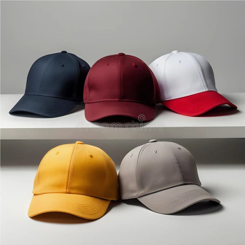 Multicolor Baseball Cap on White Background Stock Image - Image of ...