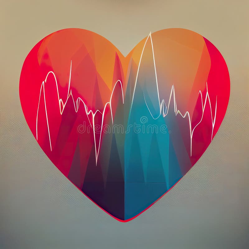 Multicolor Beating Heart. Stylized Iridescent Heart. Abstract Heart ...