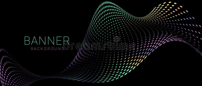 Multicolor Black Abstract Wave Swirl Banner Background Stock Vector ...