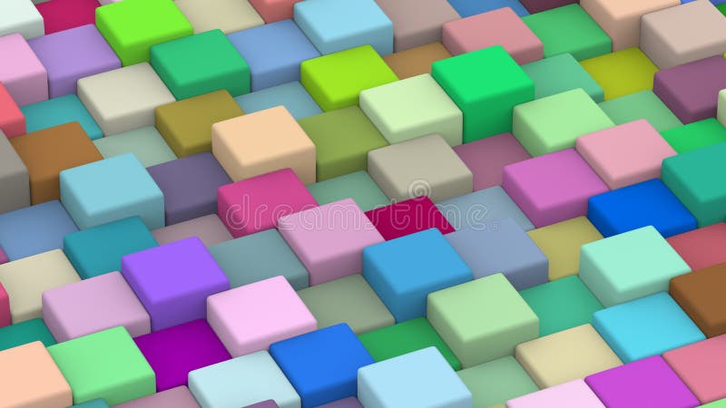 Multicolor Blocks. Art Concept. 3D Rendering. Stock Illustration ...