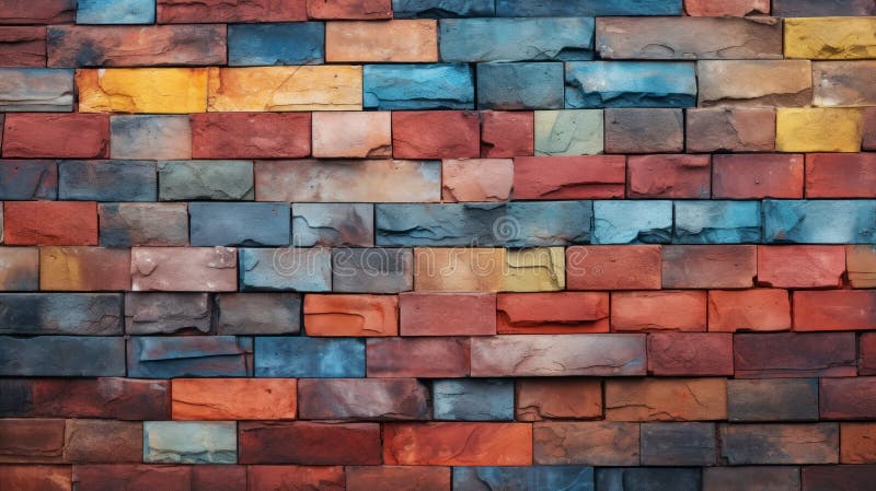Multicolor Brick Wall Texture Background AI Generated Stock ...