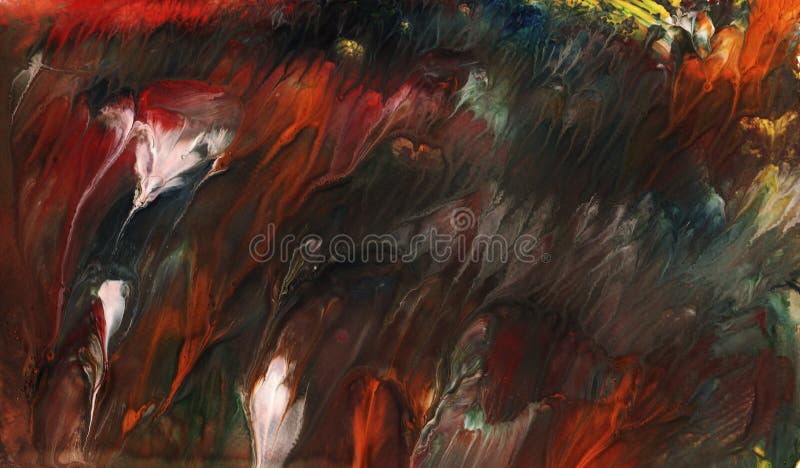 Multicolor Bright Paint Splashes, Abstract Drawing Forest, Trees ...