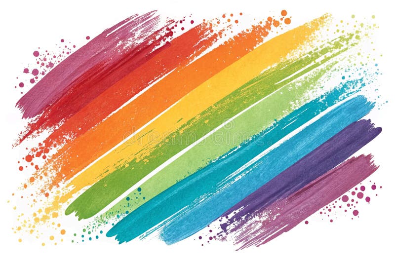 Multicolor Brush Strokes on White Background - Generated by Ai Stock ...