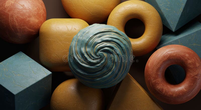 Multicolor Candy-Like 3D Objects Stock Illustration - Illustration of ...