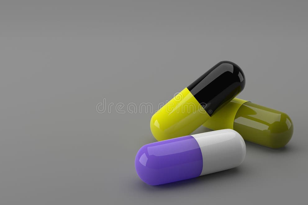 Multicolor Capsule of Medicine. Stock Illustration - Illustration of ...